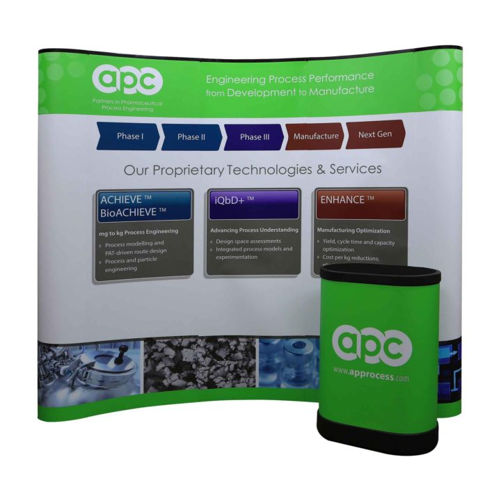 8' Curved Pop Up Display | Trade Show Displays | Irvine Orange County Ca