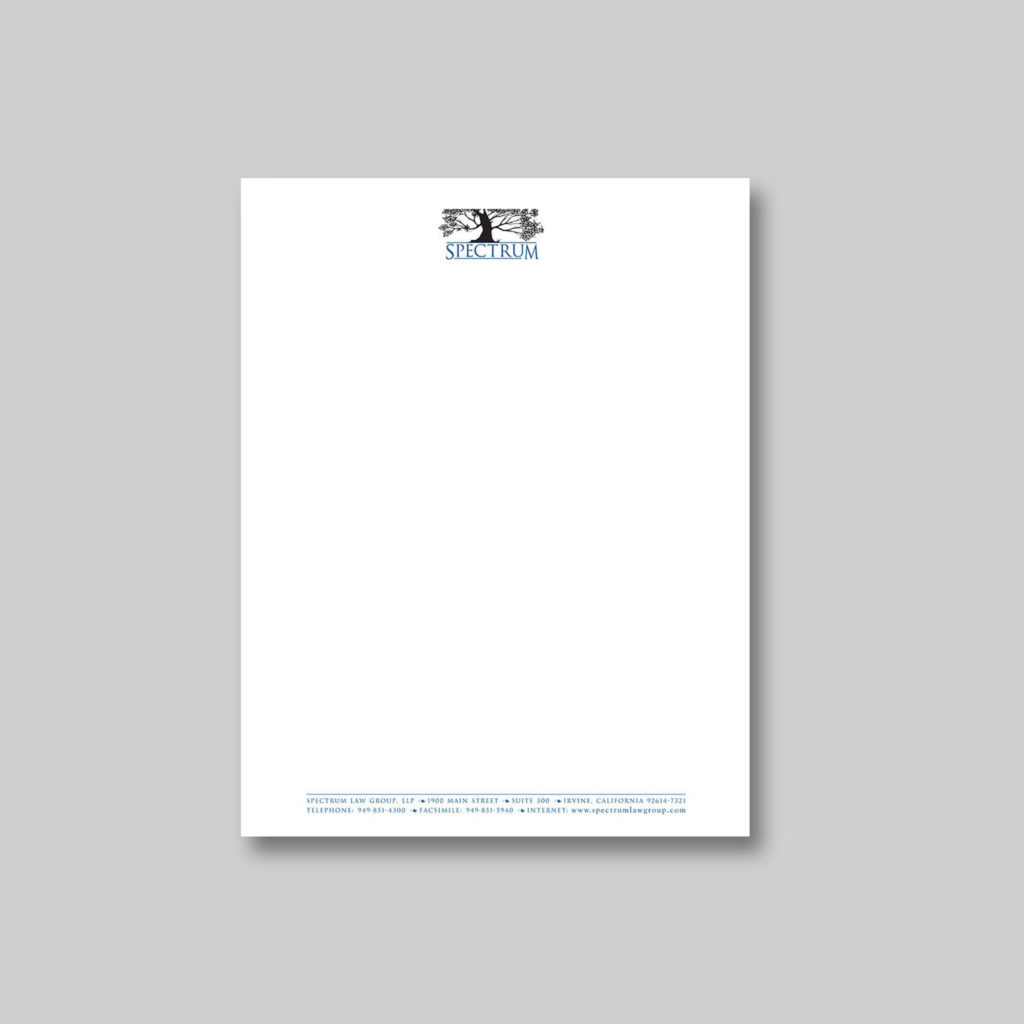Letterhead - Linen Paper - Irvine Printing & Displays