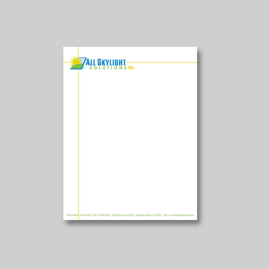 Letterhead - Linen Paper - Irvine Printing & Displays