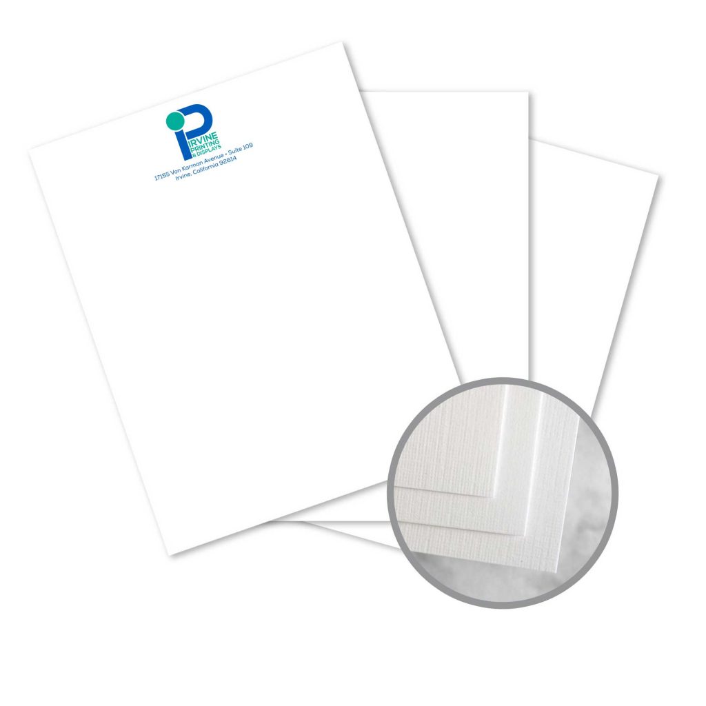 Letterhead - Linen Paper - Irvine Printing & Displays