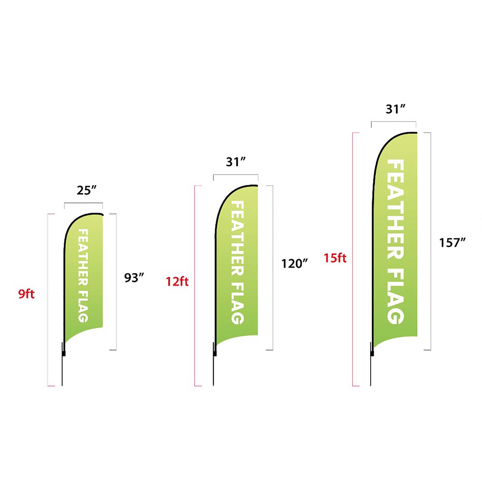 Large Single Sided Feather Banner Stand | Irvine, Orange County Ca